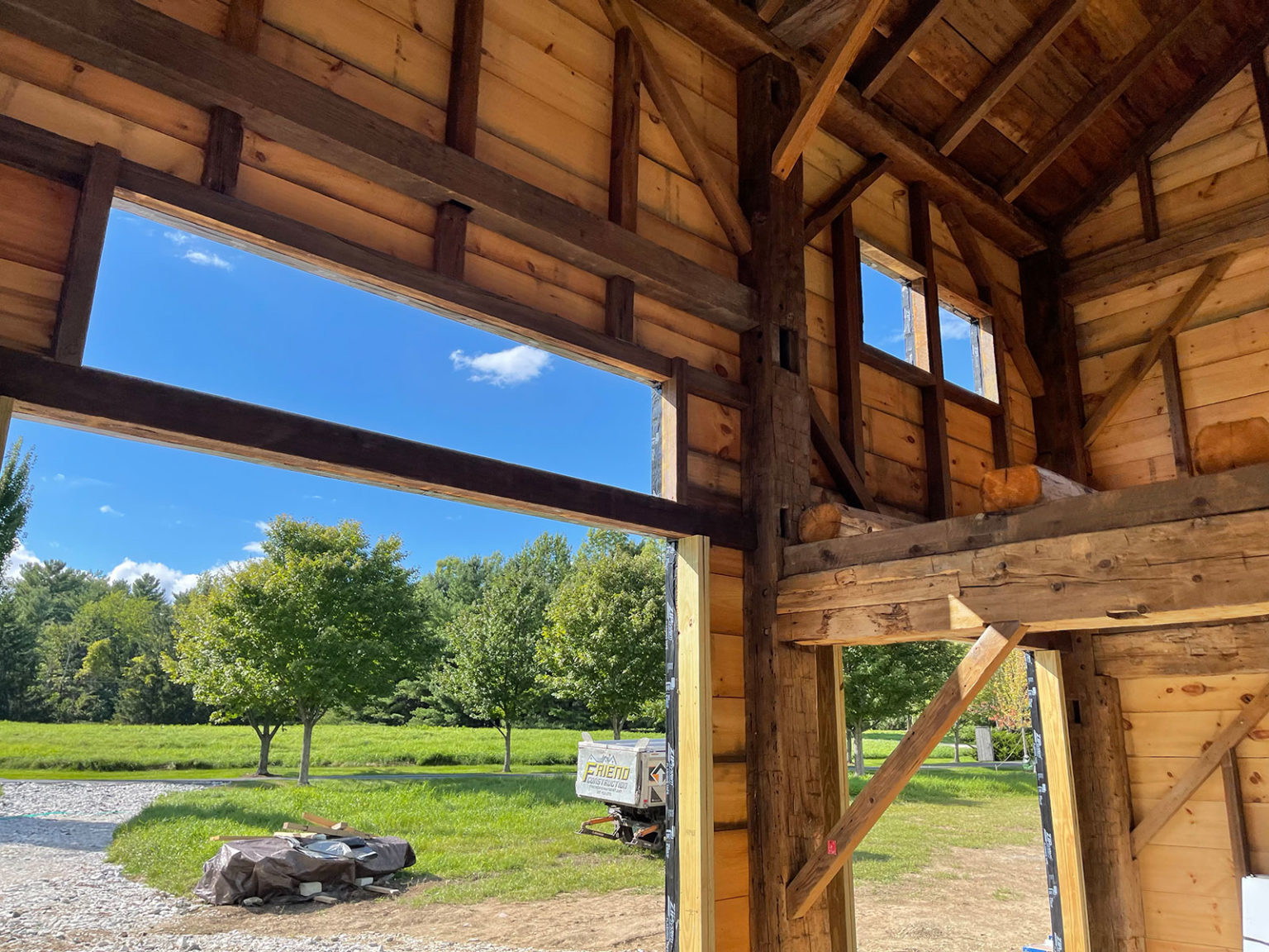 Antique Timber Frame Lean-To Addition - Traditional Technique Woodworking